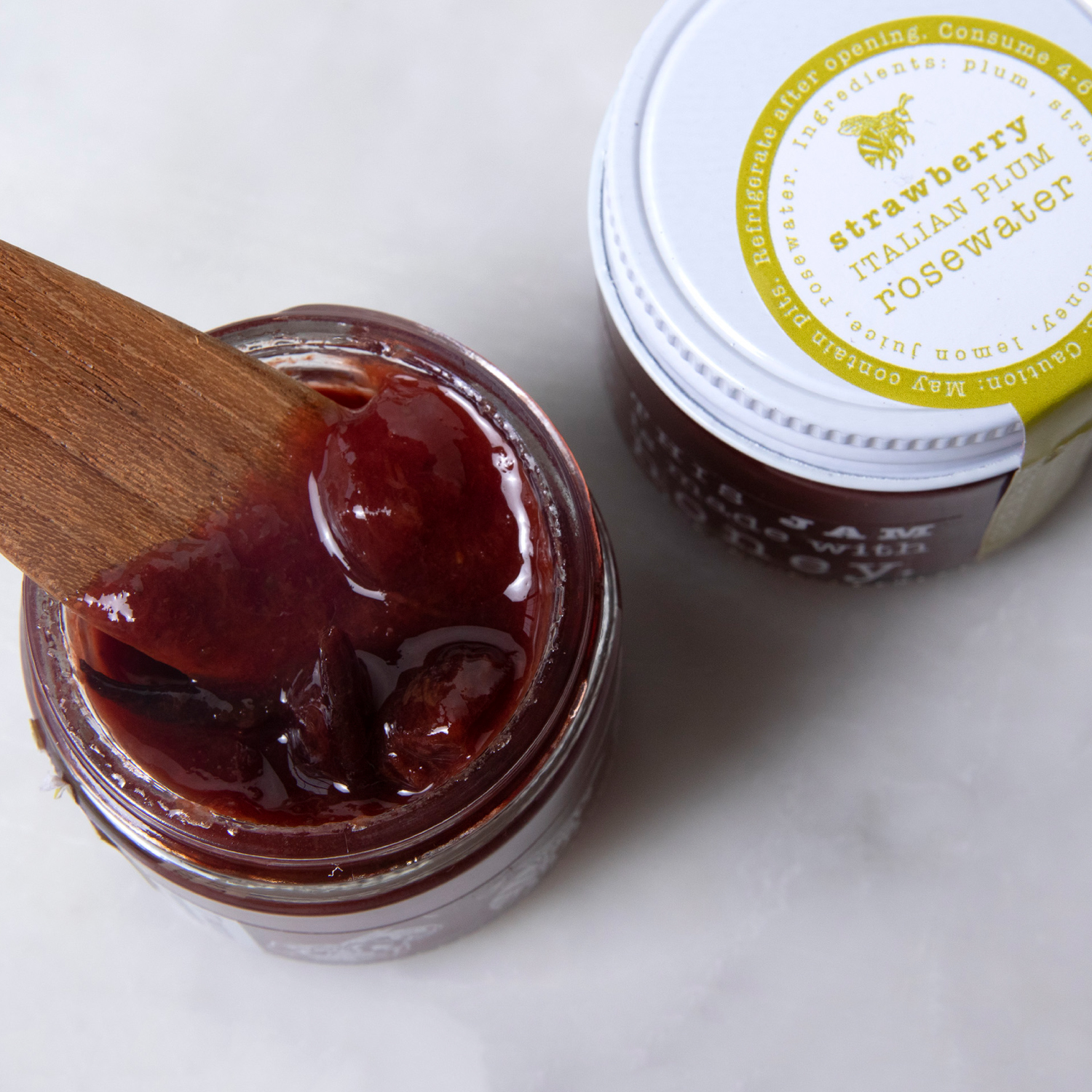 V Smiley Preserves Strawberry Italian Plum Rosewater Jam | Murray's Cheese