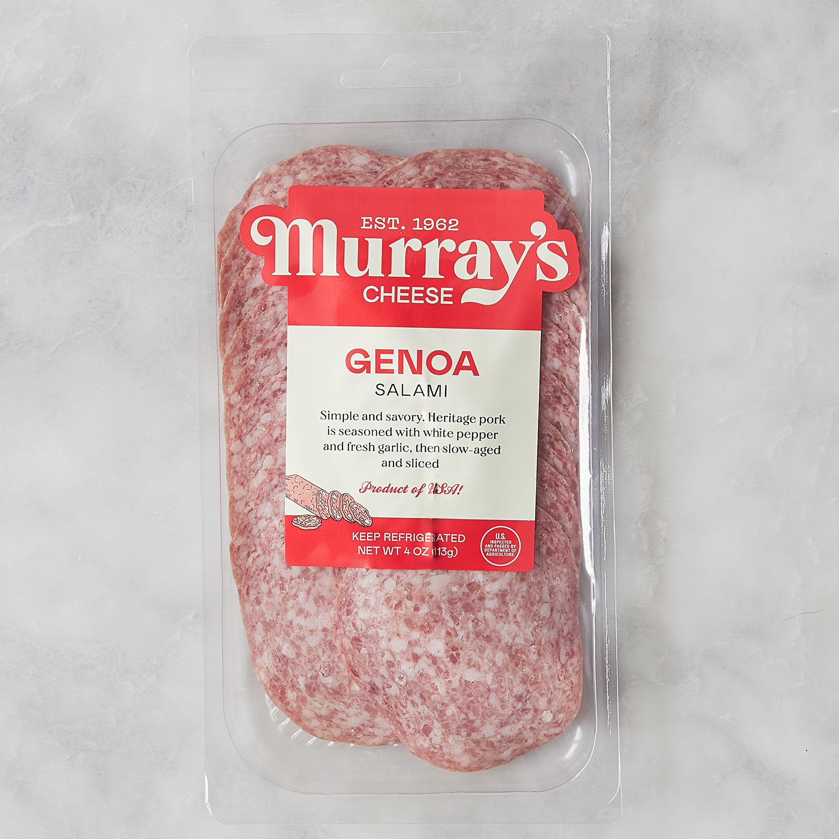 Murray’s Sliced Genoa Salami – a savory, mild dry-cured sausage ...