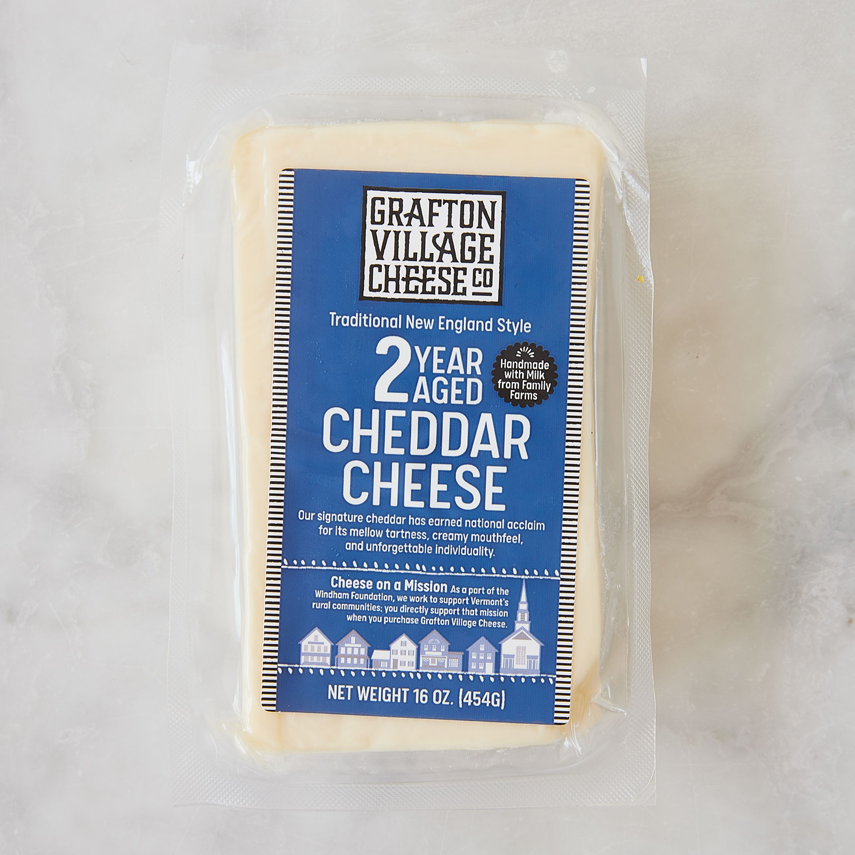 Grafton 2-Year Cheddar Brick — A classic Vermont cheddar with a sharp ...